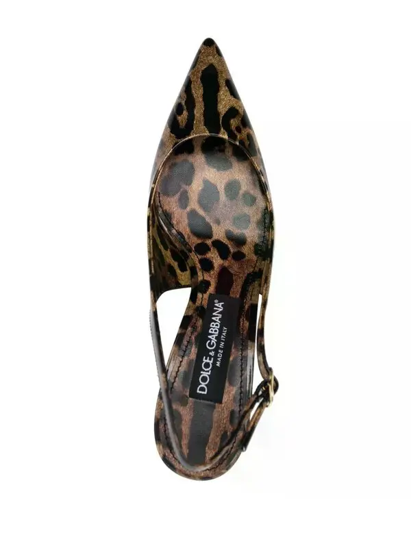 Dolce & Gabbana X Kim 75mm Slingback Leather Pumps - Neutrals