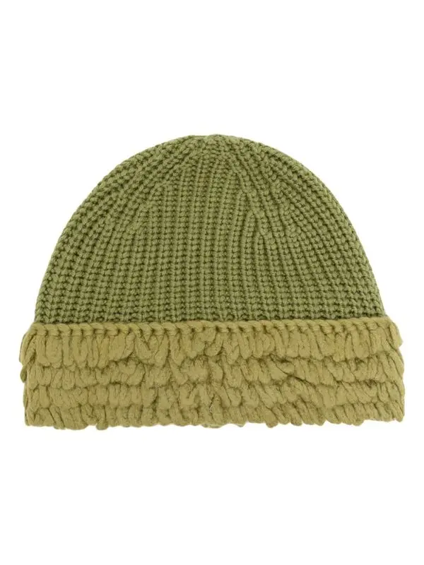 Moncler Ribbed Wool Beanie - Green