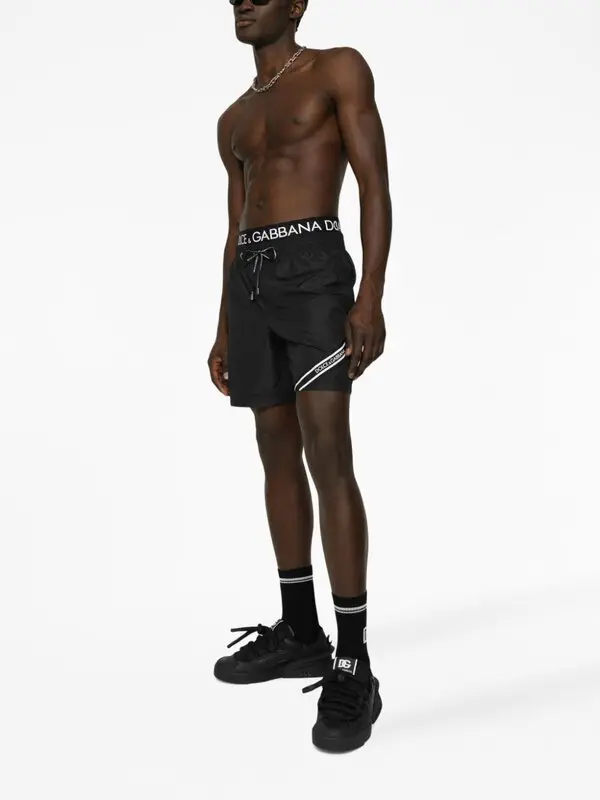 Dolce & Gabbana Logo-waistband Swim Shorts