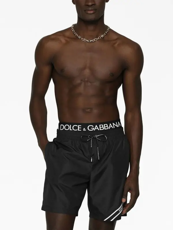 Dolce & Gabbana Logo-waistband Swim Shorts
