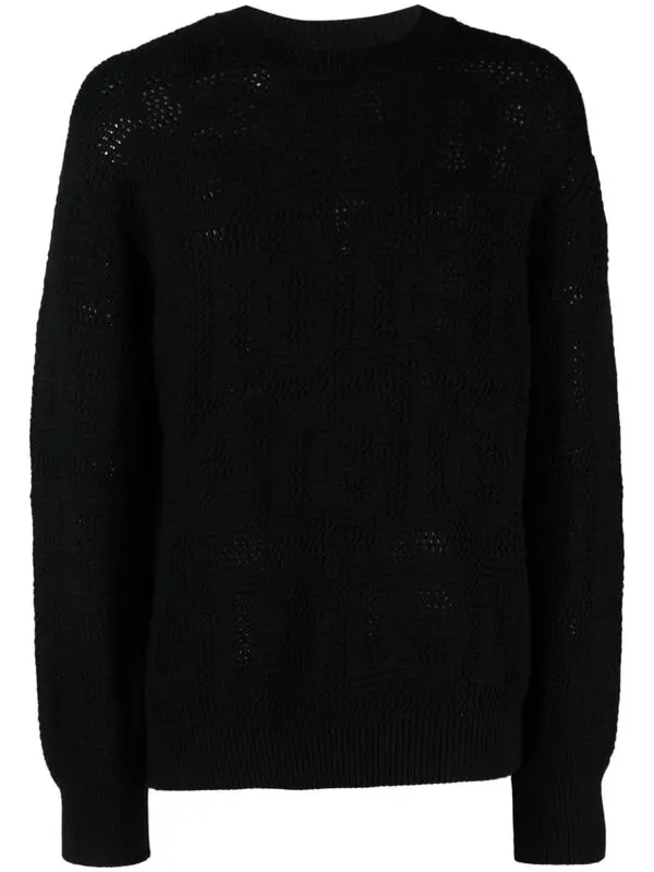 Dolce & Gabbana Logo-jacquard Virgin Wool Jumper - Black