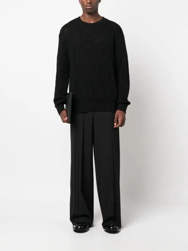 Dolce & Gabbana Logo-jacquard Virgin Wool Jumper - Black