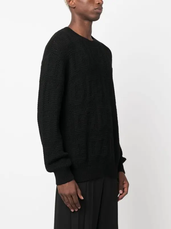 Dolce & Gabbana Logo-jacquard Virgin Wool Jumper - Black