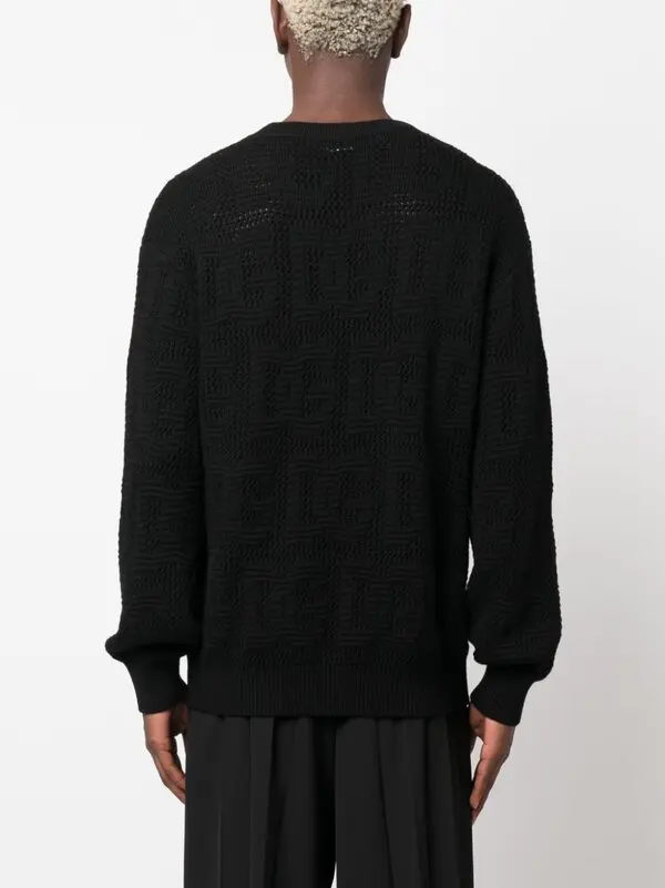Dolce & Gabbana Logo-jacquard Virgin Wool Jumper - Black
