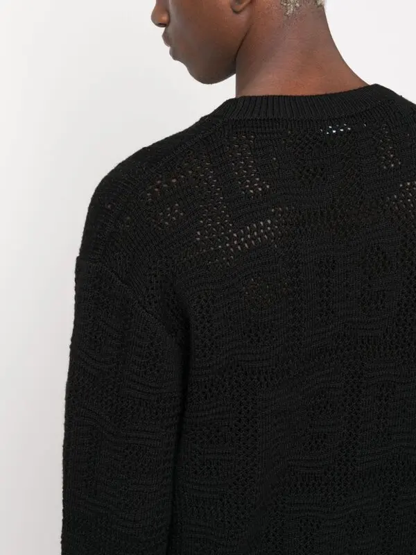 Dolce & Gabbana Logo-jacquard Virgin Wool Jumper - Black