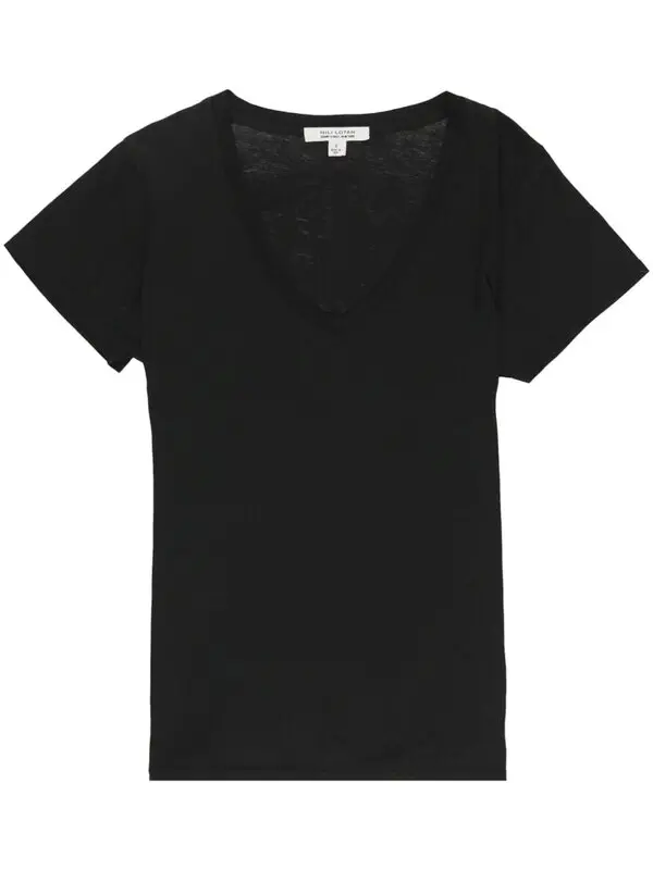 NILI LOTAN Carol V-neck T-shirt - Black