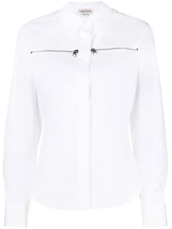 Alexander McQueen Zip-embellished Shirt - White
