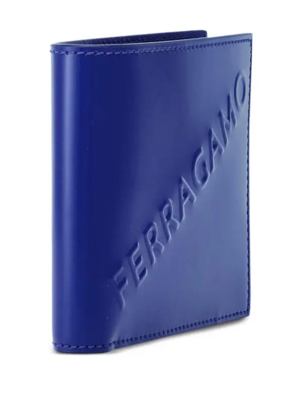 FERRAGAMO Logo-embossed Leather Wallet - Blue