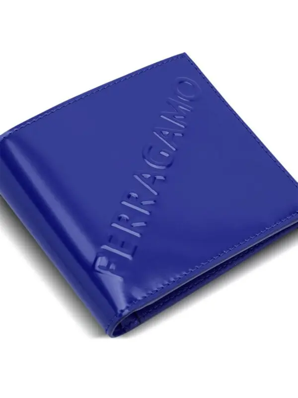FERRAGAMO Logo-embossed Leather Wallet - Blue