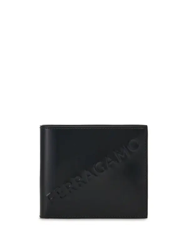 FERRAGAMO Logo-embossed Bi-fold Wallet - Black