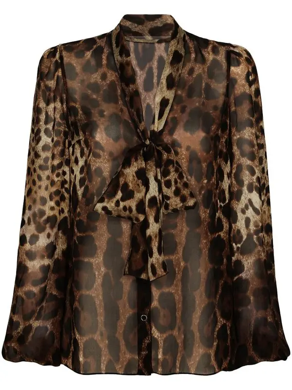 Dolce & Gabbana Leopard-print Silk Blouse