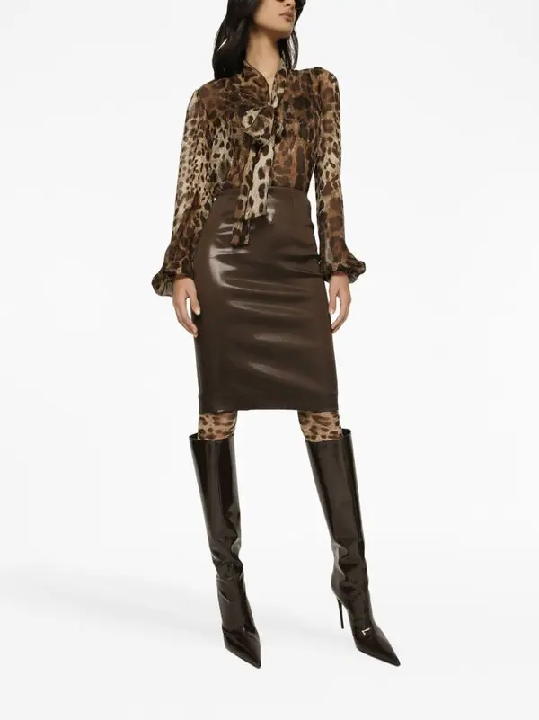Dolce & Gabbana Leopard-print Silk Blouse