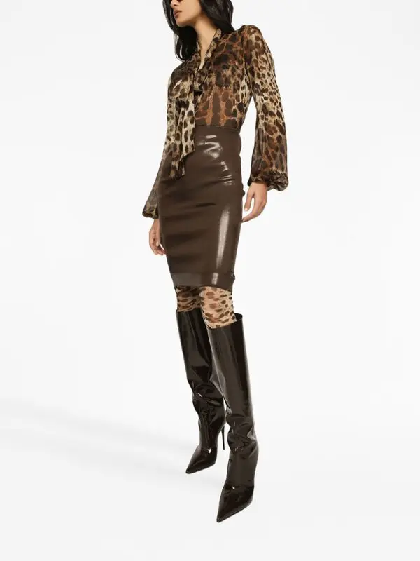 Dolce & Gabbana Leopard-print Silk Blouse