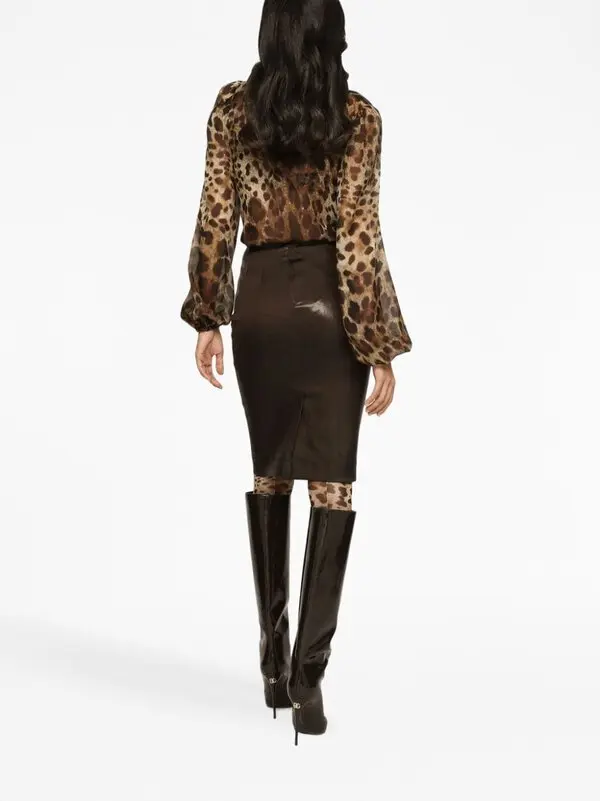 Dolce & Gabbana Leopard-print Silk Blouse