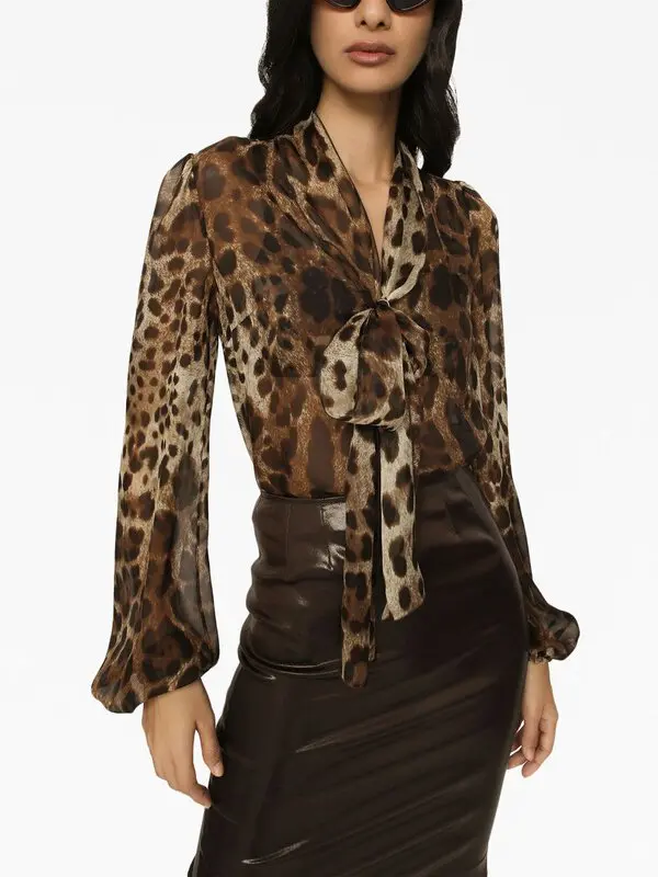 Dolce & Gabbana Leopard-print Silk Blouse