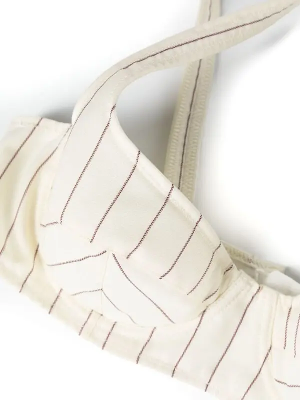 JEAN PAUL GAULTIER Stripe-print Bra - Neutrals