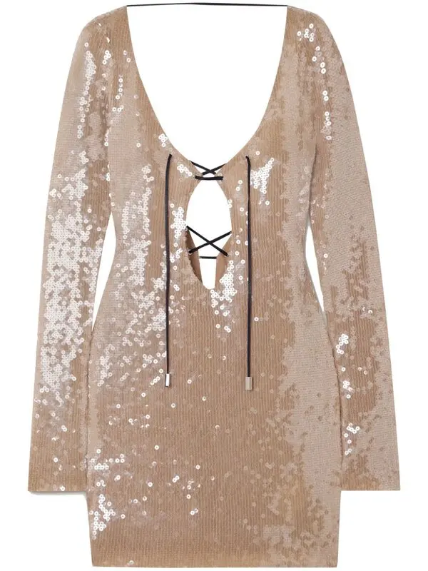 16Arlington Solarium Sequin-embellished Minidress - Neutrals