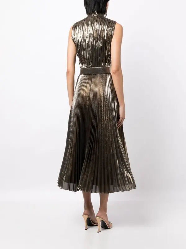 andrew gn gold dress Long V-Neck Mermaid Prom Dress with Glitter Print Rose Gold / 2 main image 0
