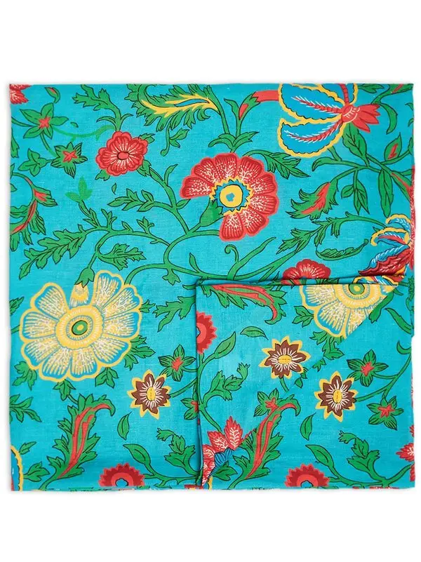 La DoubleJ Dragon Flower-print Tablecloth - Blue