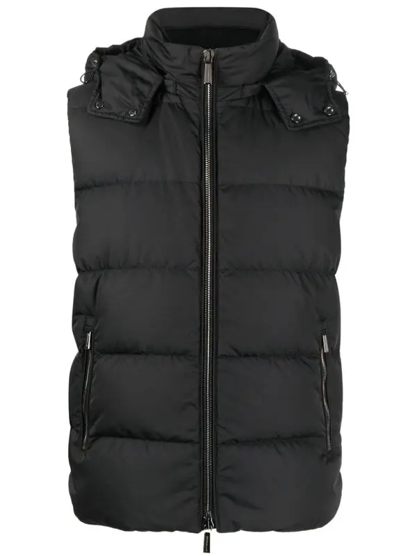 MOORER High-neck Padded Gilet - Black