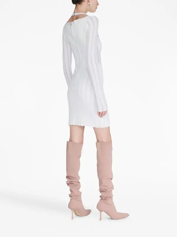 DION LEE Open-knit Corset Minidress - White
