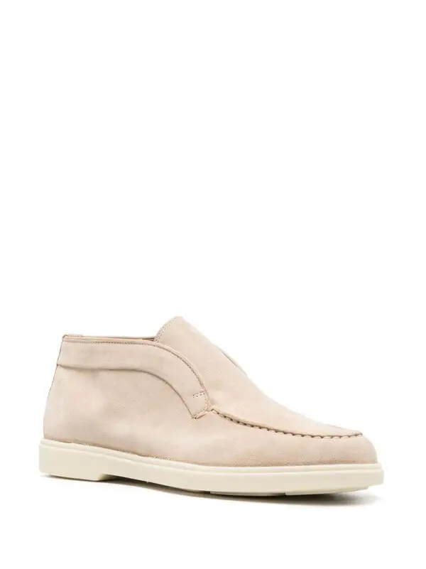 Santoni Suede Slip-on Loafers - Neutrals