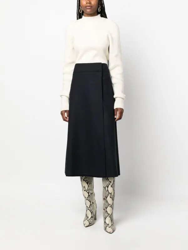 Peserico High-waisted A-line Midi Skirt