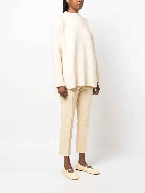 JIL SANDER Long-sleeve Wool Jumper - White