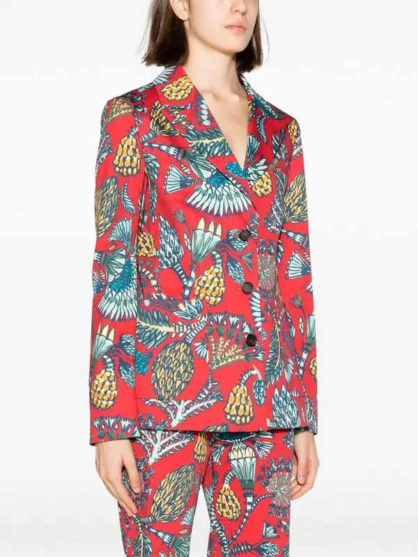 La DoubleJ 24/7 Floral-print Blazer - Red