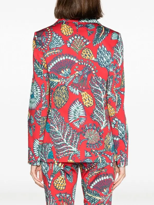 La DoubleJ 24/7 Floral-print Blazer - Red