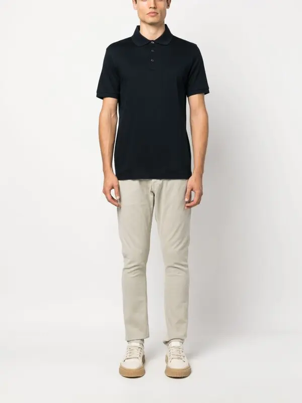 BOSS Slim-cut Cotton Polo Shirt - Blue