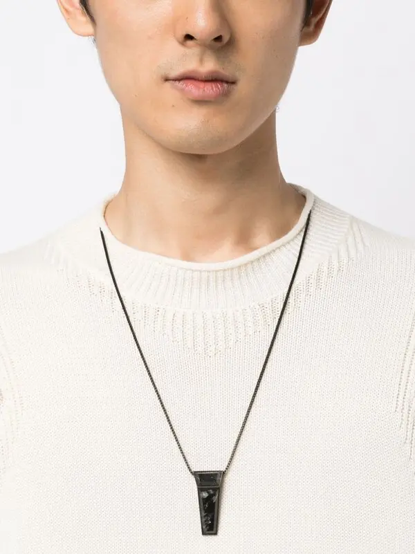 Rick Owens Trunk Crystal Charm Necklace In Black - 10% Off