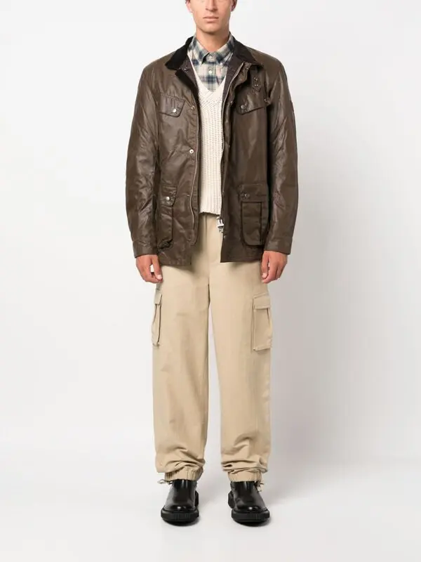 BARBOUR INTERNATIONAL Press-stud Crinkled Raincoat