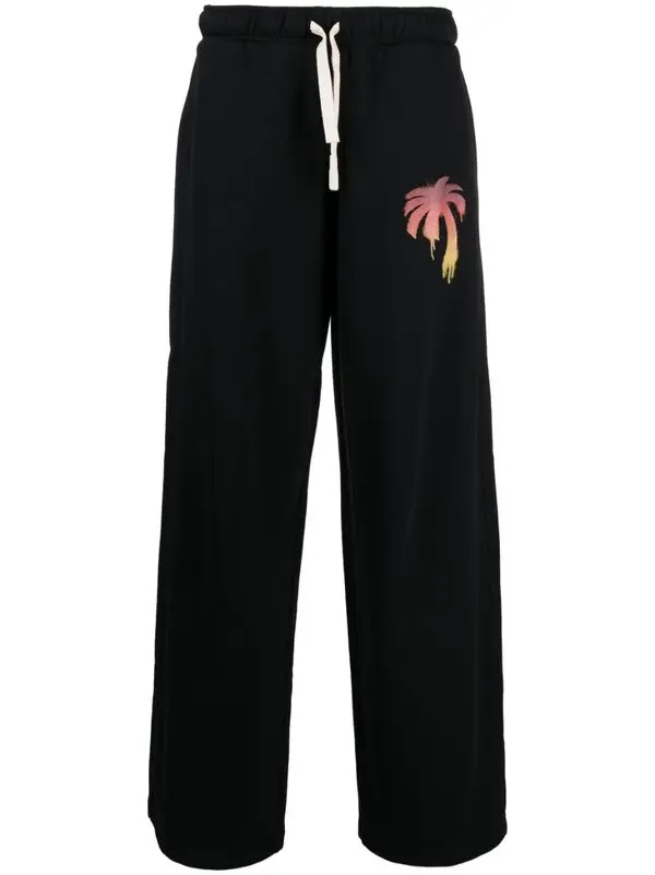 Palm Angels I Love Pa Wide-leg Track Pants - Black