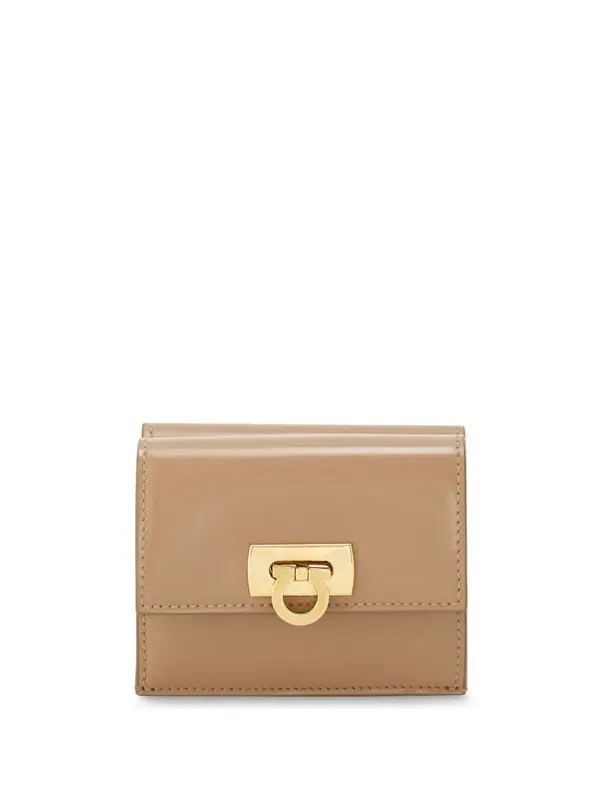 FERRAGAMO Gancini-buckle Leather Wallet - Neutrals