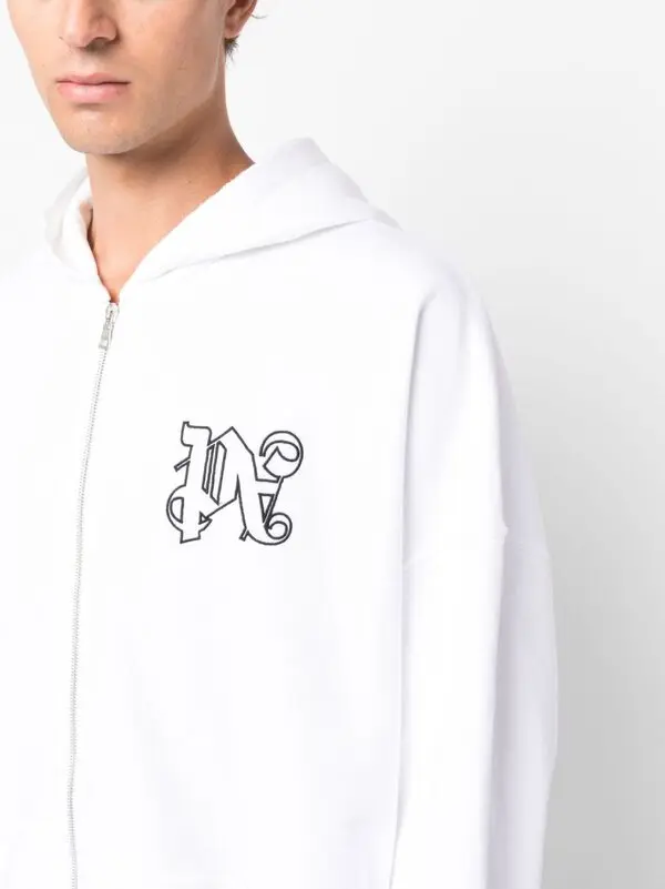 Palm Angels Monogram-embroidered Cotton Hoodie