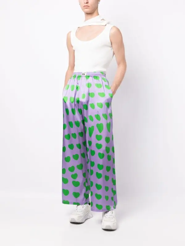 Natasha Zinko Heart-print Flared Trousers