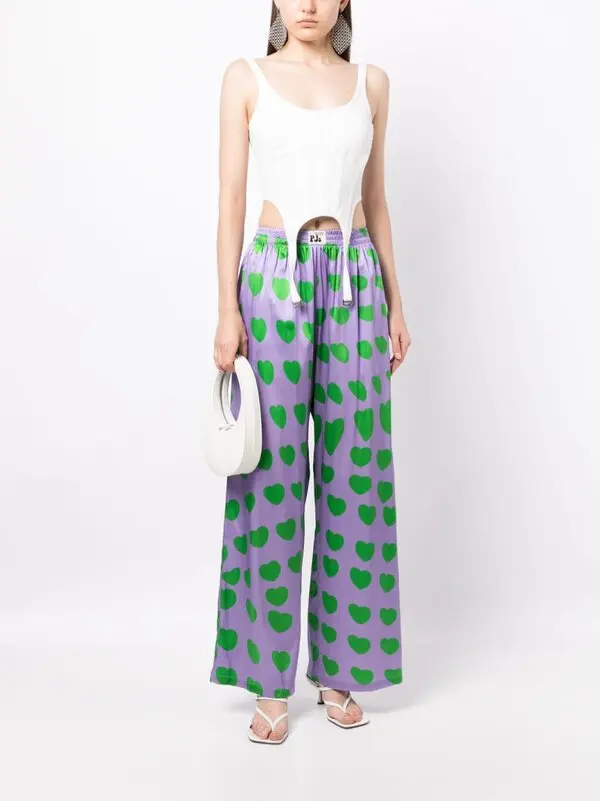 Natasha Zinko Heart-print Flared Trousers