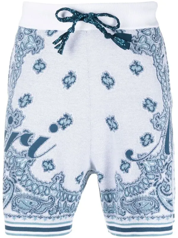 Amiri Paisley Print Drawstring Shorts - White