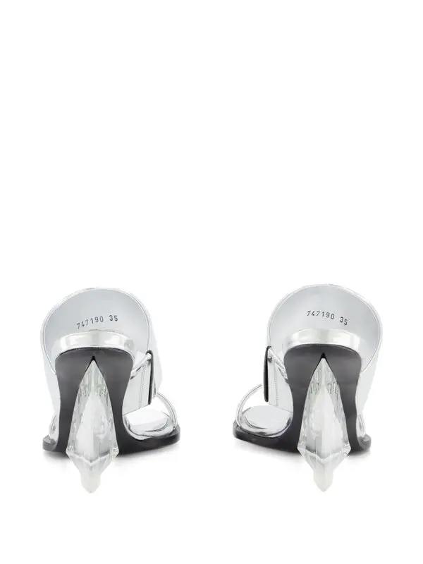 Alexander McQueen Square-toe Wedge Sandals - Silver