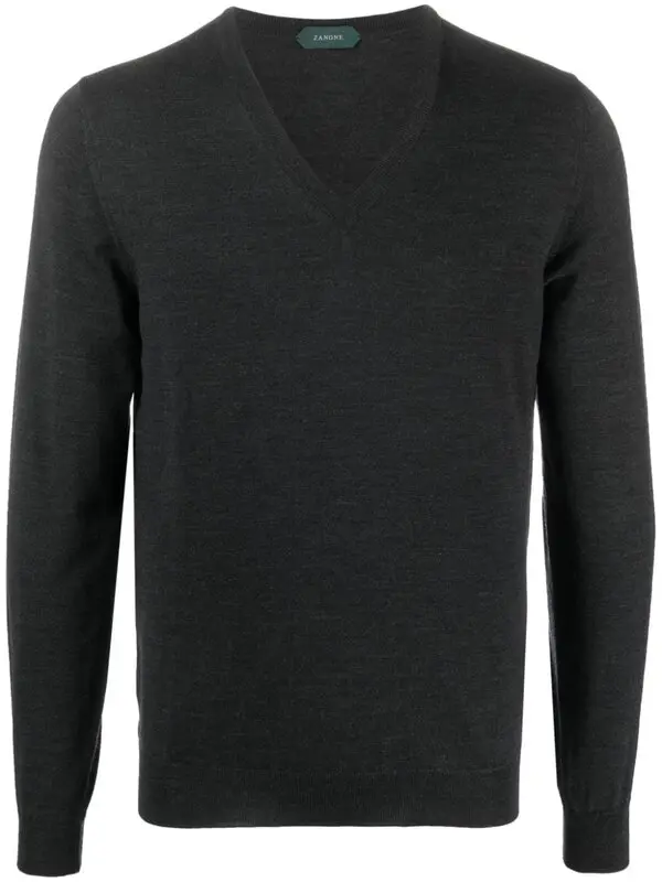 ZANONE V-neck Virgin-wool Jumper - Grey