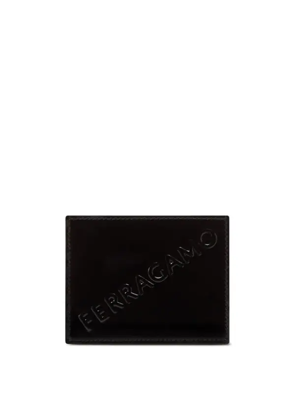 FERRAGAMO Logo-embossed Leather Cardholder - Black