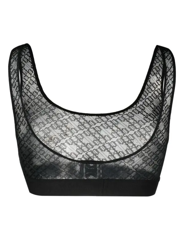 Palm Angels Logo-print Sheer Tulle Bra