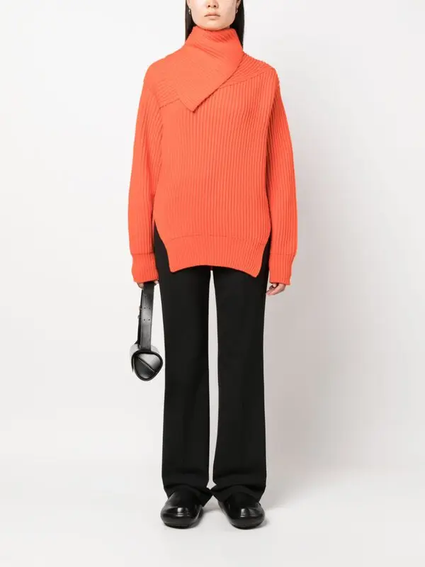 JIL SANDER Foldover-neck Jumper - Orange