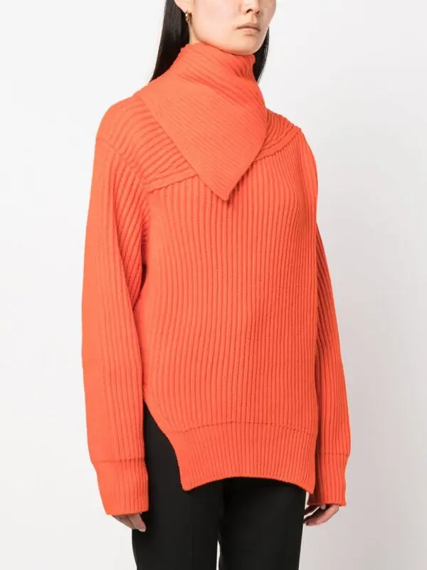 JIL SANDER Foldover-neck Jumper - Orange