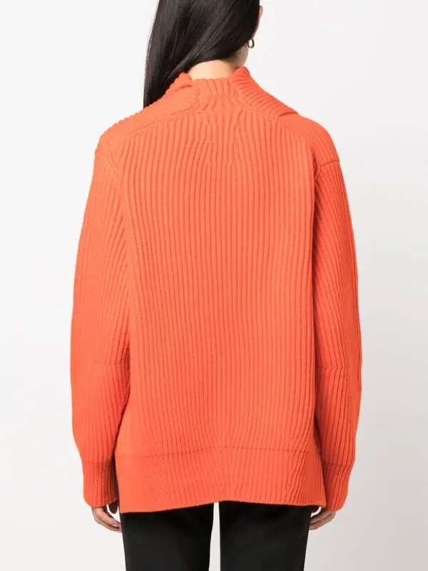 JIL SANDER Foldover-neck Jumper - Orange