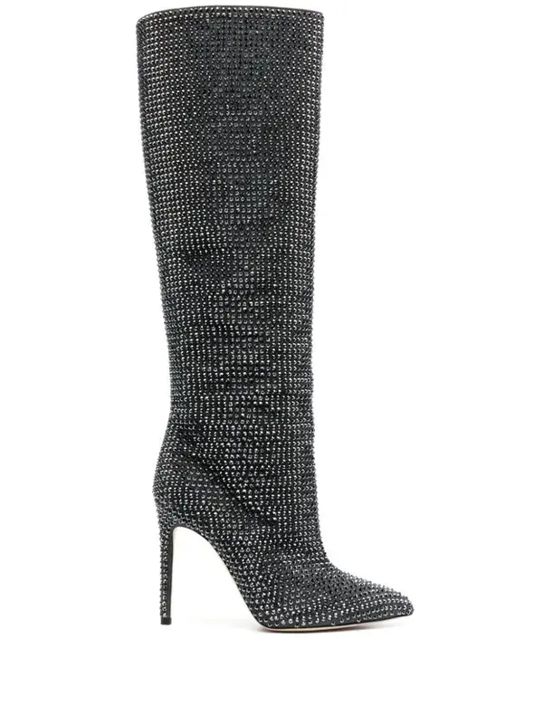 Paris Texas Holly 115mm Crystal-embellished Boots - Black