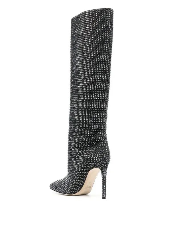 Paris Texas Holly 115mm Crystal-embellished Boots - Black