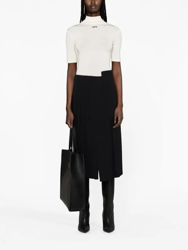 Off-White Logo-print Mock-neck Top - White