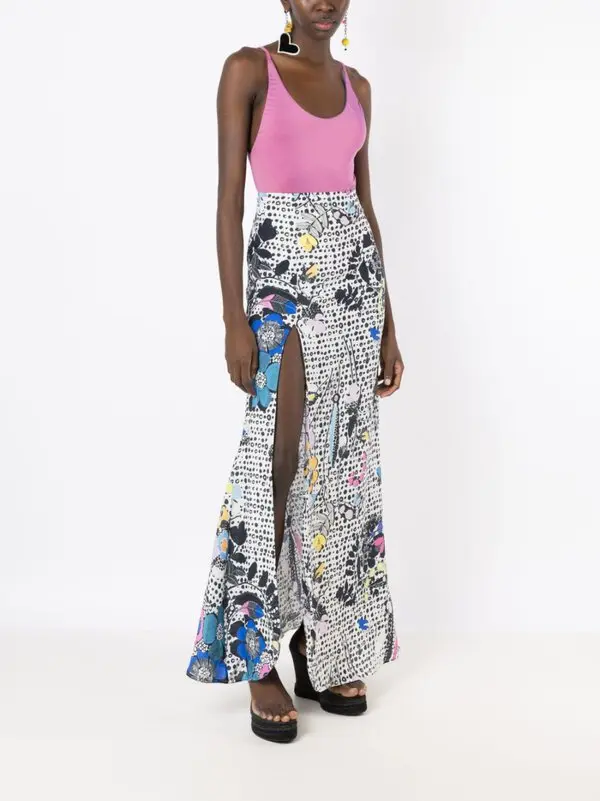 AMIR SLAMA Floral-print Maxi Skirt
